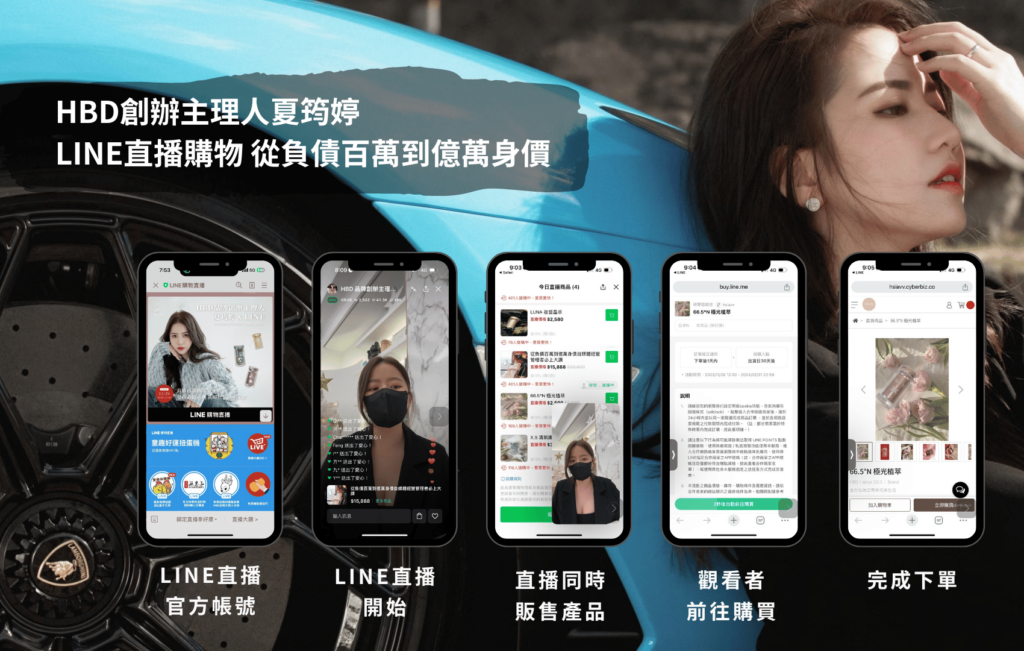 LINE流量變現！HBD品牌主理人夏筠婷透過LINE購物直播，分享如何從負債百萬到億萬身價